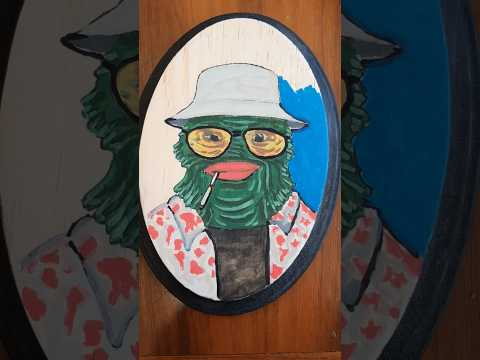 Hunter S Thompson & Creature from the Black Lagoon Mashup. Horror Art IG Anthonybarbariaart