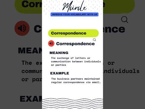 Meaning of Word CORRESPONDENCE #shortvideo #english #learning