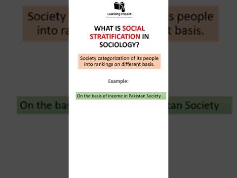 WHAT IS SOCIAL STRATIFICATION IN SOCIOLOGY #shorts #youtubeshorts