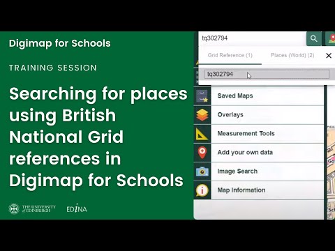 Searching for places using British National Grid references in Digimap for Schools
