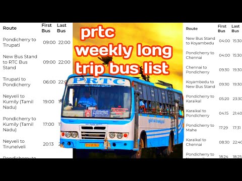 Pondicherry Corporation weekly long bus service list /Prtc Thursday bus