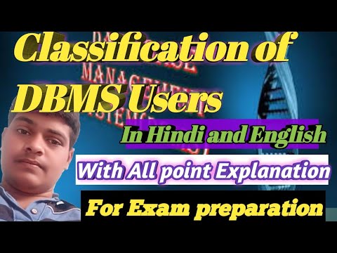 Classification Of DBMS Users || types With Explanation||Hindi andEnglish||#forexaminationpreparation