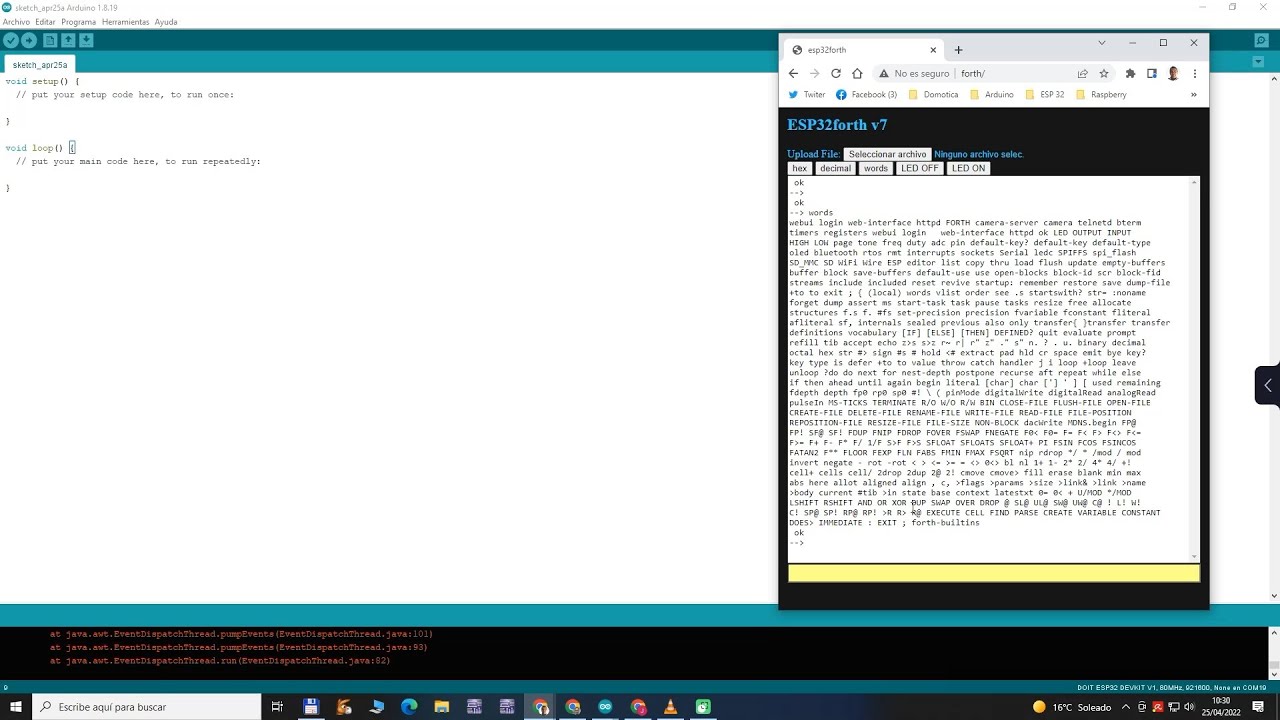 03 ESP32 Forth. WebUI Interface.