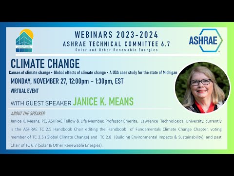Climate Change - ASHRAE TC6.7 Webinar Series
