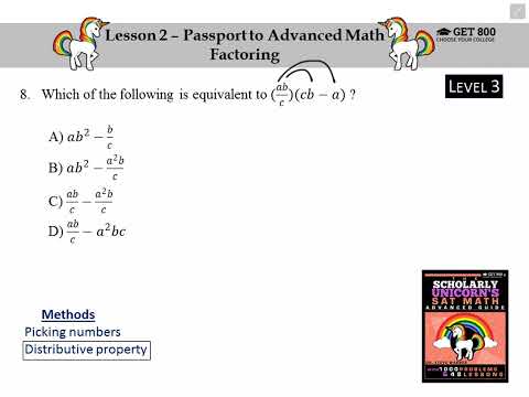 SAT Math - Scholarly Unicorn - Lesson 2, Question 8