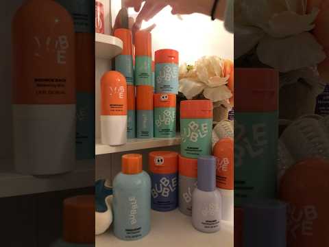 How many BUBBLE PRODUCTS do I have? 🧡🫧 @bubbleskincare #preppy #bubble #skincare
