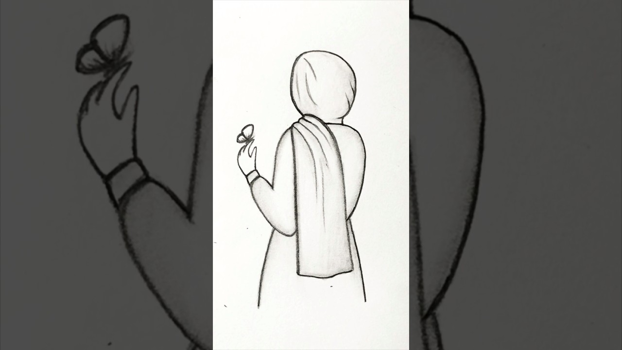 Easy hijab girl drawing #drawing #art #shorts