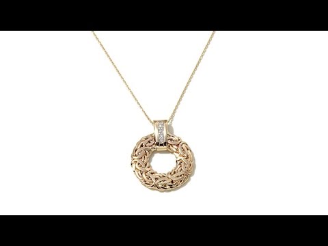 SevGold14KByzantnDiaAccentPend