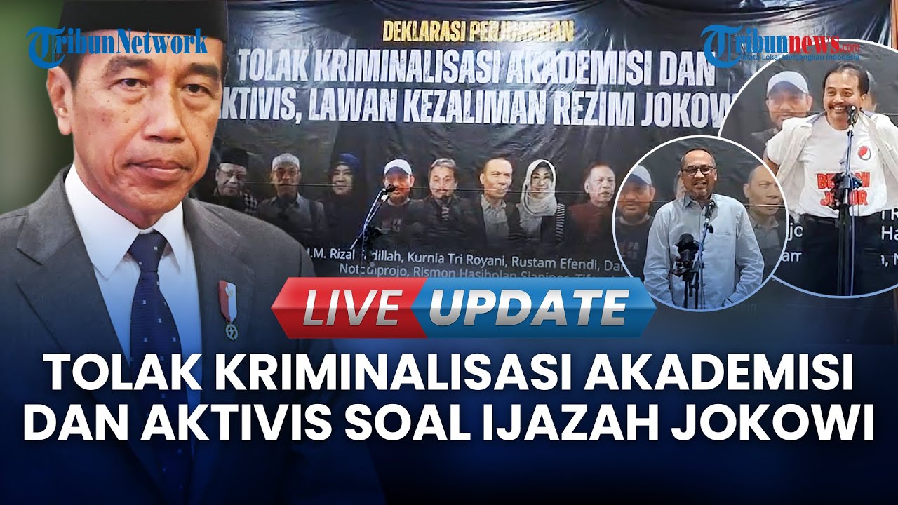 LIVE UPDATE | Roy Suryo Hingga Abraham Samad Deklarasi Tolak Kriminalisasi Soal Kasus Ijazah ...