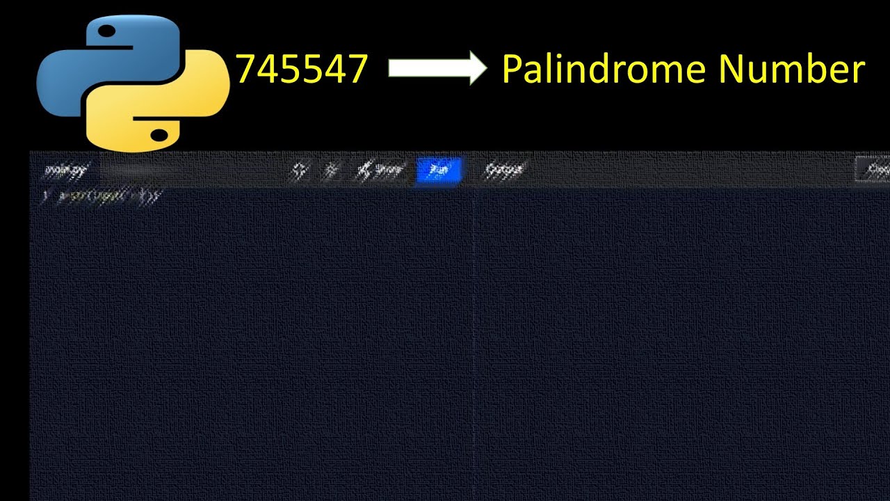 Python Program to check for a Palindrome Number .