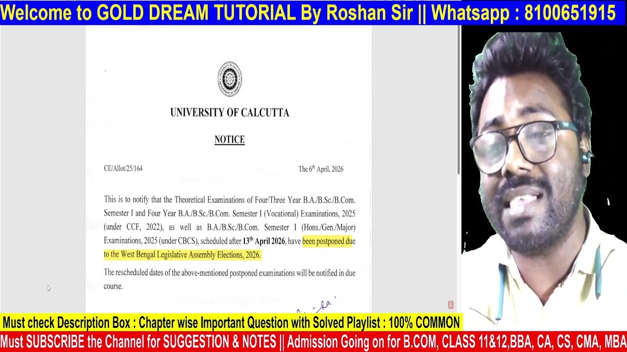 CU 1st SEMESTER EXAM POSTPONED upto 4th MAY? CCF/CBCS || BA/BSCB.COM