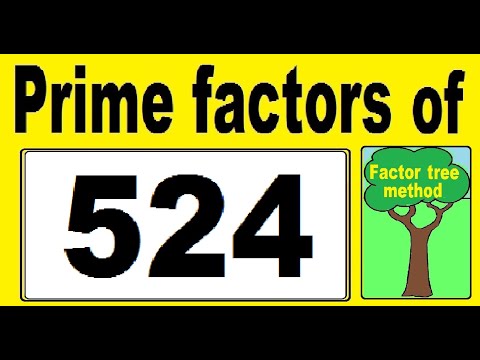 Prime factors of 524. Prime factors decomposition of 524. Factor tree method.