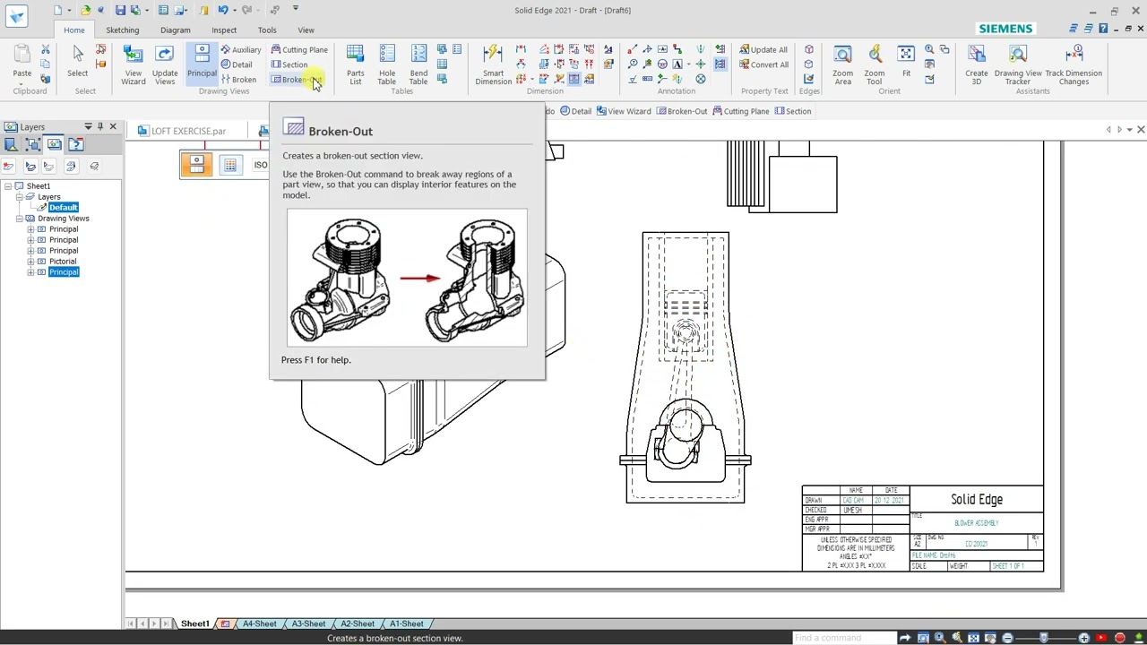 #Solid Edge # DRAFTING #BROKEN OUT VIEW