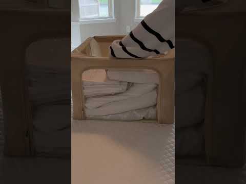 Bedding organization! I have 3 of these organizers at home for my comforter, beach towels and sheets