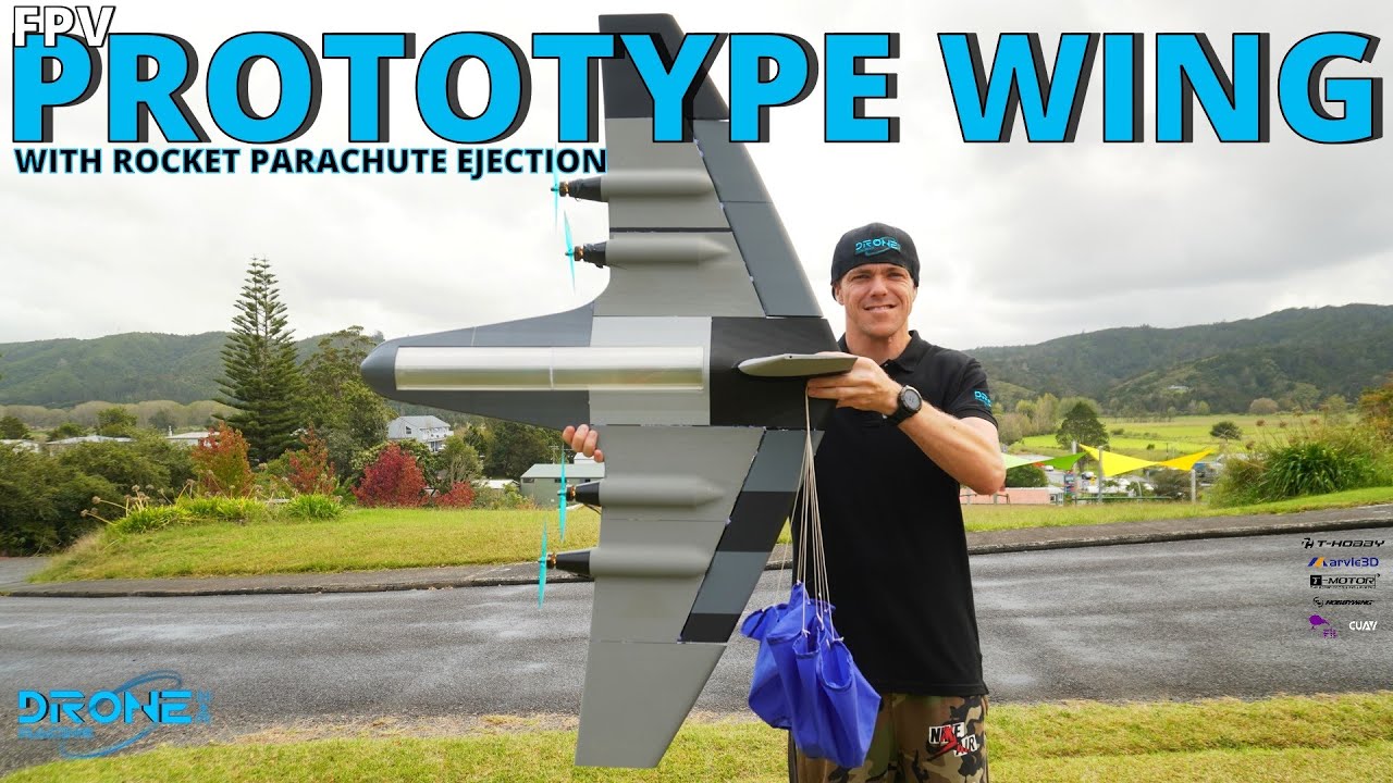 FPV RC PROTOTYPE WING WITH ROCKET PARACHUTE EJECTION