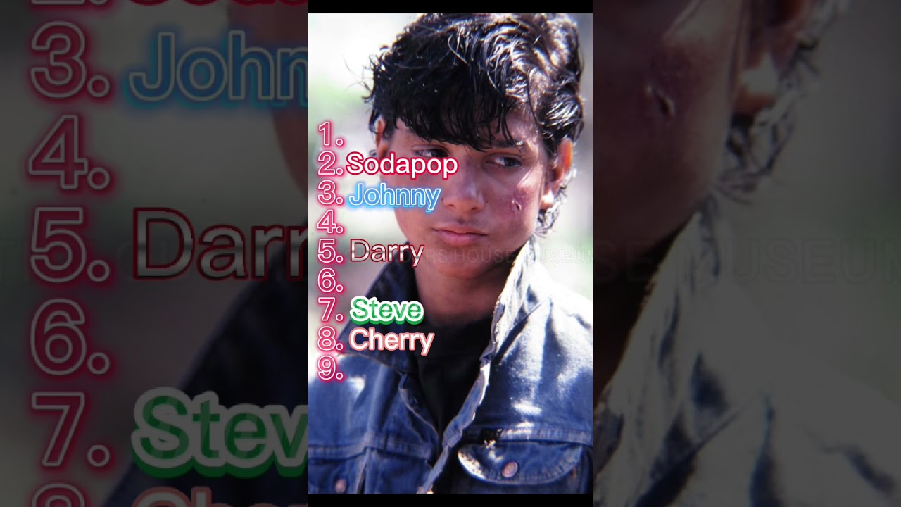 Ranking the outsiders characters #shorts #theoutsiders #dallywinston #johnnycade #ponyboycurtis