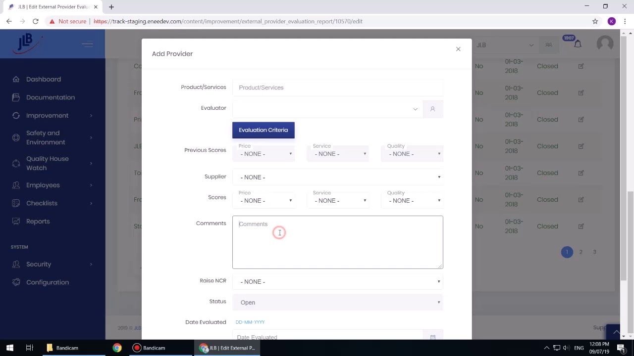 JLB Track Tutorials - External Provider Evaluation Report