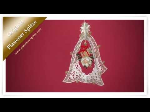 Baumschmuck aus Plauener Spitze in 3D - Glöckchen