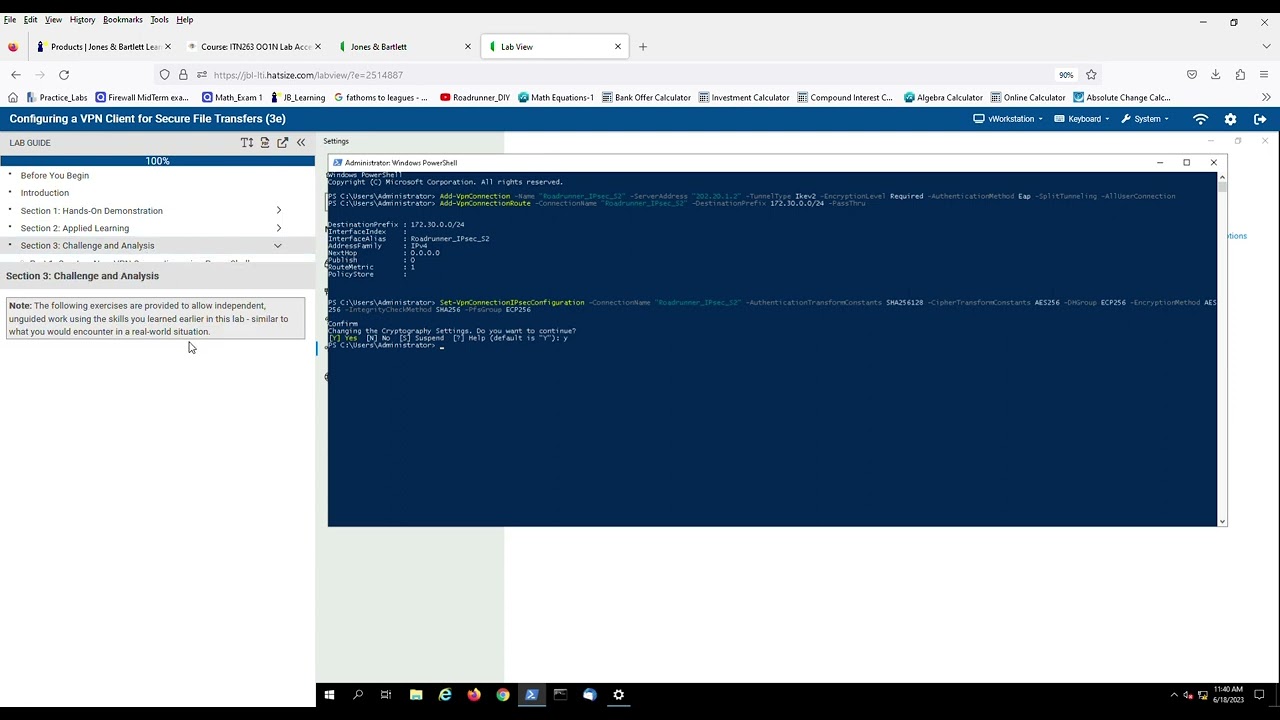 Lab 9 Section 3 Challenge Analysis Configuring a VPN Client for Secure File Transfers