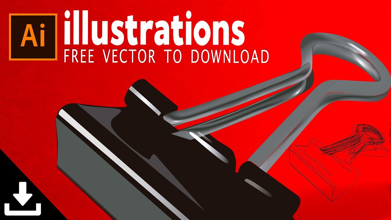 Binder Clip Illustration in Adobe Illustrator cc | Free Vector to Download