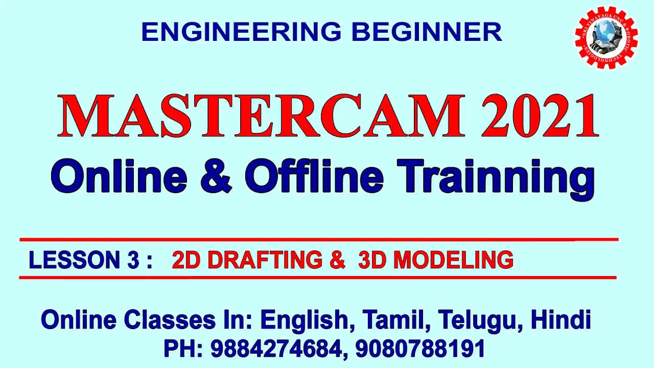 Mastercam Tutorial for Beginners, MASTERCAM Online & Offline Training, Mastercam Training, LESSON 3