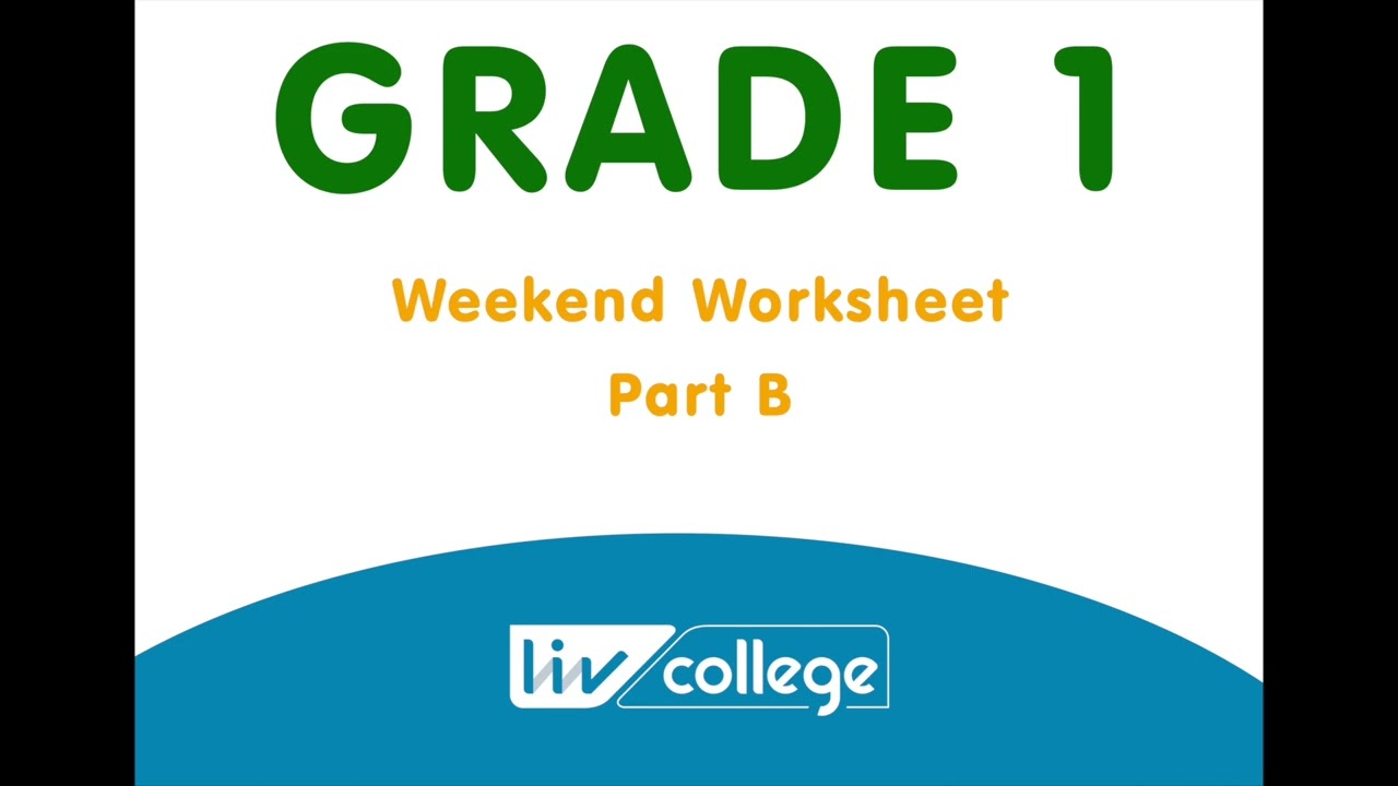 Grade 1 Weekend Worksheet Week 8 Part B