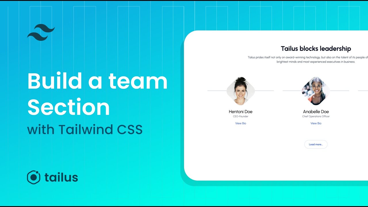 How to build a team section with tailwindcss