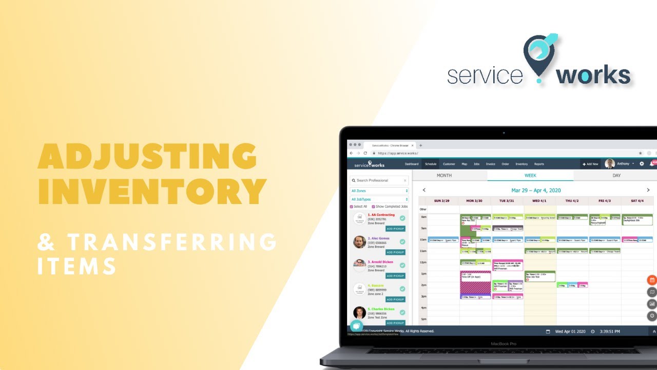 ServiceWorks | Adjusting Inventory and Transferring Items