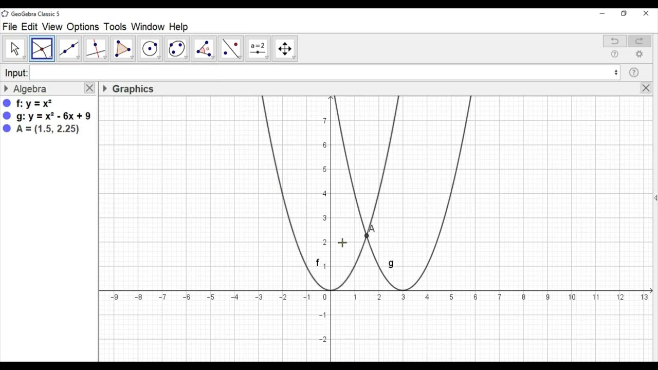 GeoGebra Classic 5 - Basic Tools - Intersect