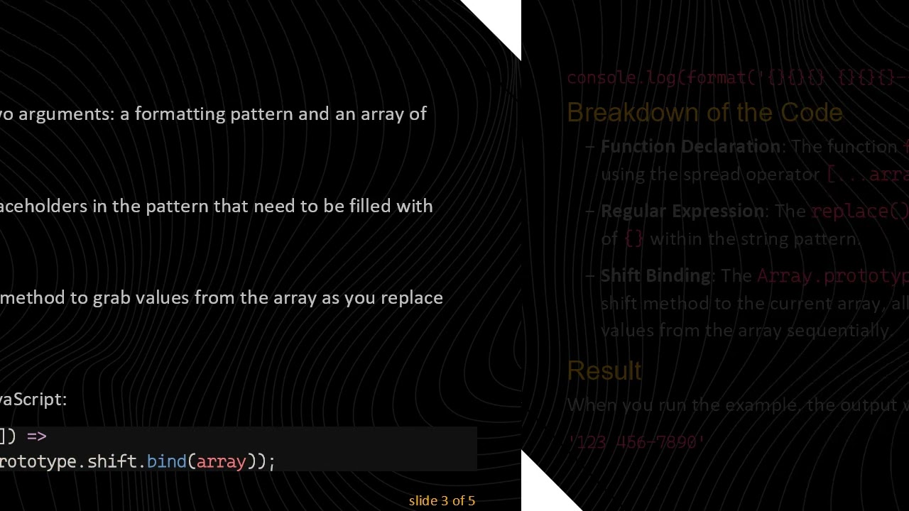 Elegant JavaScript Equivalent for Python String Formatting