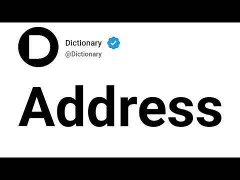 Address Meaning In English