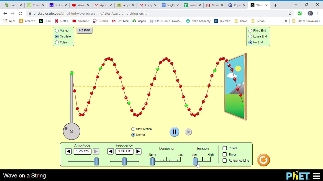 ‪‪How to use the Wave on a String Phet simulation