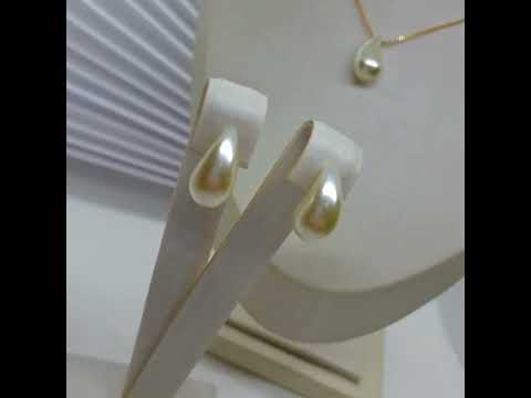 Conjunto Colar e Brinco com Pérola Gota Banhado a Ouro 18k | Joias Finas Elegantes para Presente