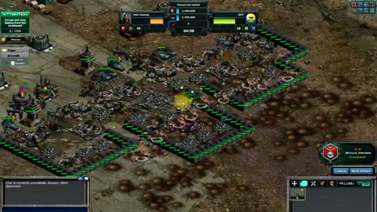 War commander: Banshee test attack on level 45 rogue base