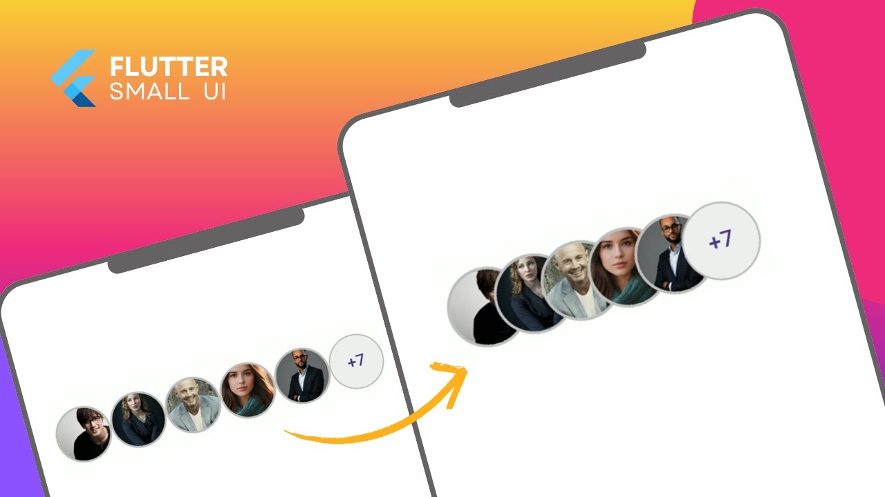 Flutter Stacked Circle Avatar UI | Overlapping Profile Images in Flutter