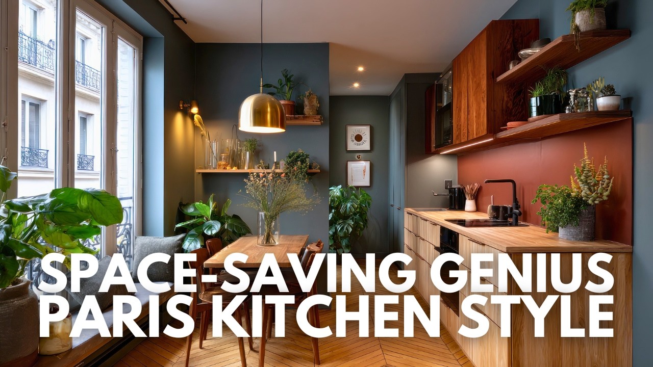 Tiny Parisian Kitchen Makeover | Floating Kinetic Cabinetry for Multi-Functional Dining Zones
