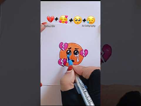 Broken heart || Emoji Satisfying Creative art #creative #art #satisfying