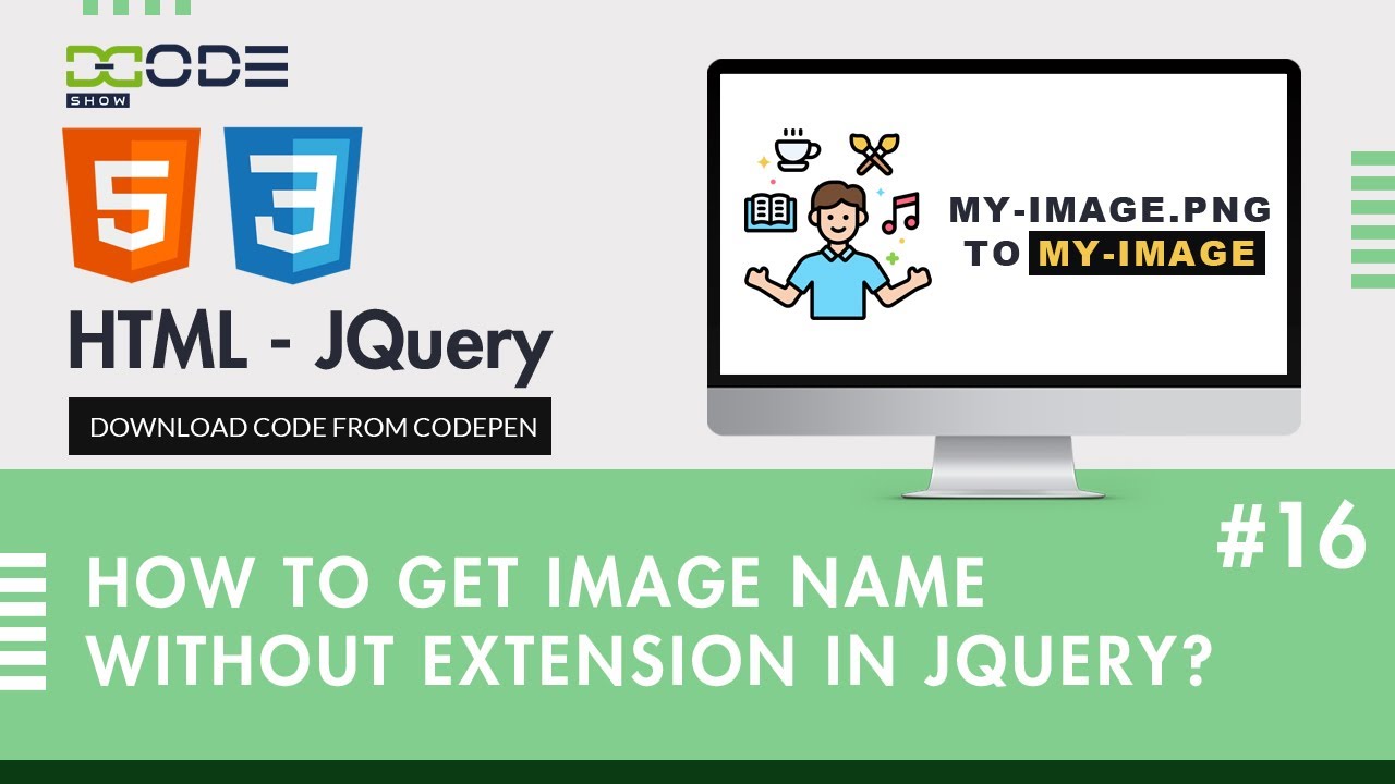 How To Get Image Name Without Extension In Jquery | Trim Filename In Jquery