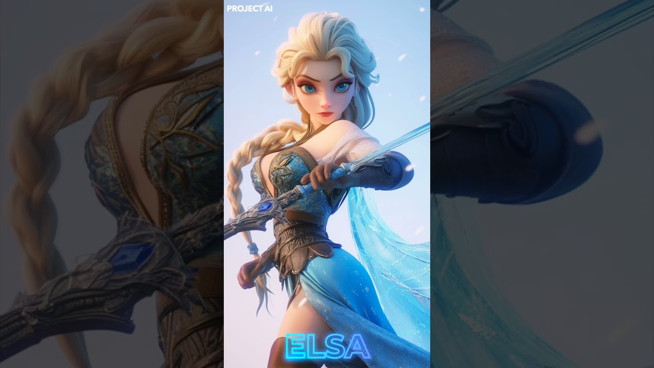 AI Draws Disney Princess as a Ancient Warrior Goddess | Project AI Clip  #aiart #disneystyle #disney