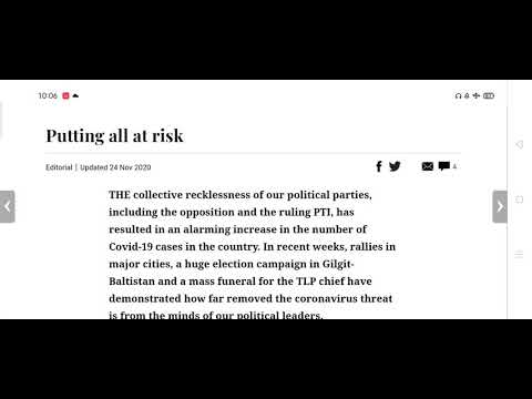Learn English Language in Urdu || Dawn Editorial Analysis || 24 NOV 2020 || Putting all at risk