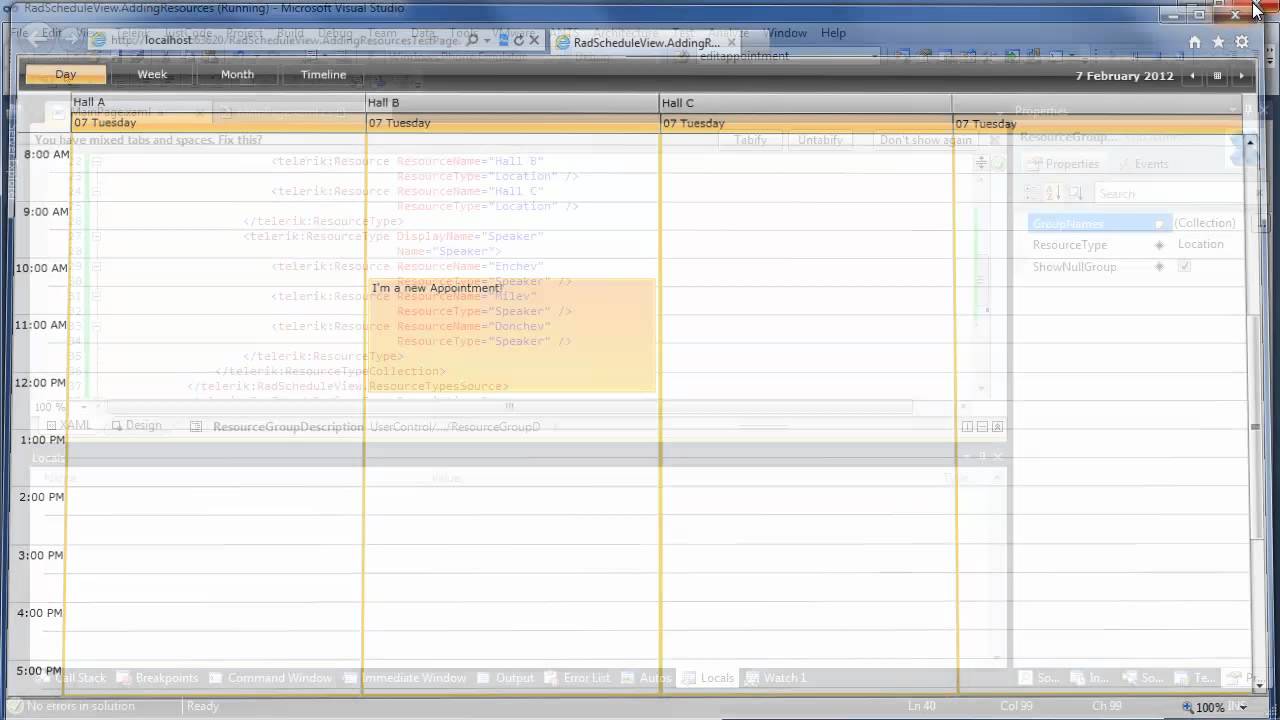 ScheduleView - Part 4: Implementing Resource Grouping (Silverlight & WPF)
