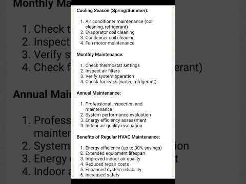 HVAC Maintenance Details