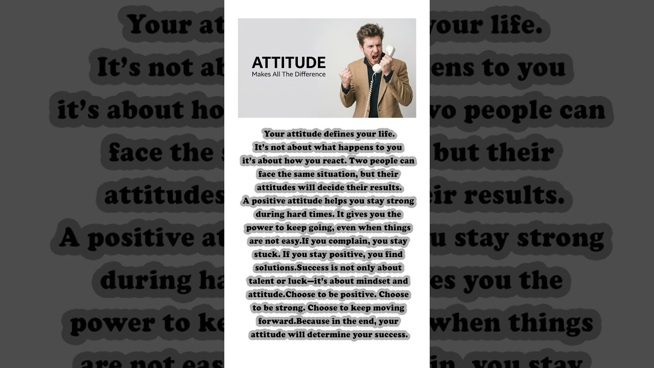 ATTITUDE Makes All The Difference #Attitude #PositiveMindset #MindsetMatters #StayStrong