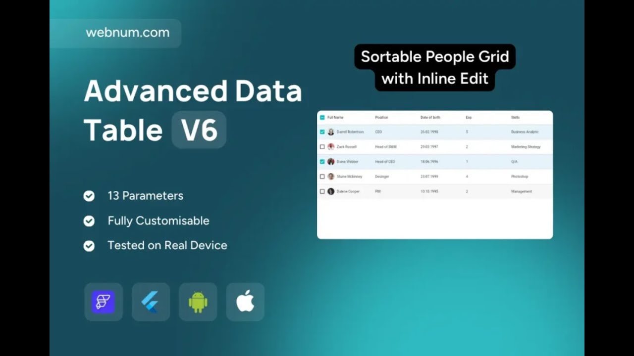 FlutterFlow Data Table Widget 🧩📋 #flutterflow #datatable #widget
