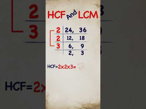 Find hcf and lcm of 24, 36 / #shorts #lcm #hcf #hcf_lcm