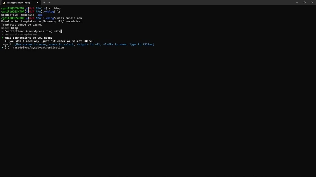 Creating an Application Using the Massdriver CLI