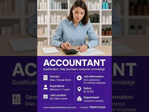 Urgent Hiring! Accountant in Indore – Salary up to ₹14000 | Apply Fast 2025