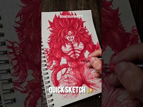 Drawing Goku Super Saiyan 4 ✨️🔥 #shorts
