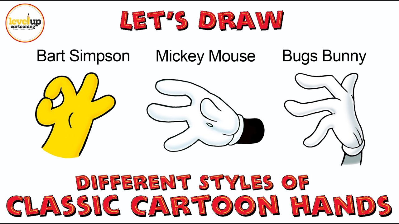 Lets Draw Different Styles of Classic Cartoon Hands