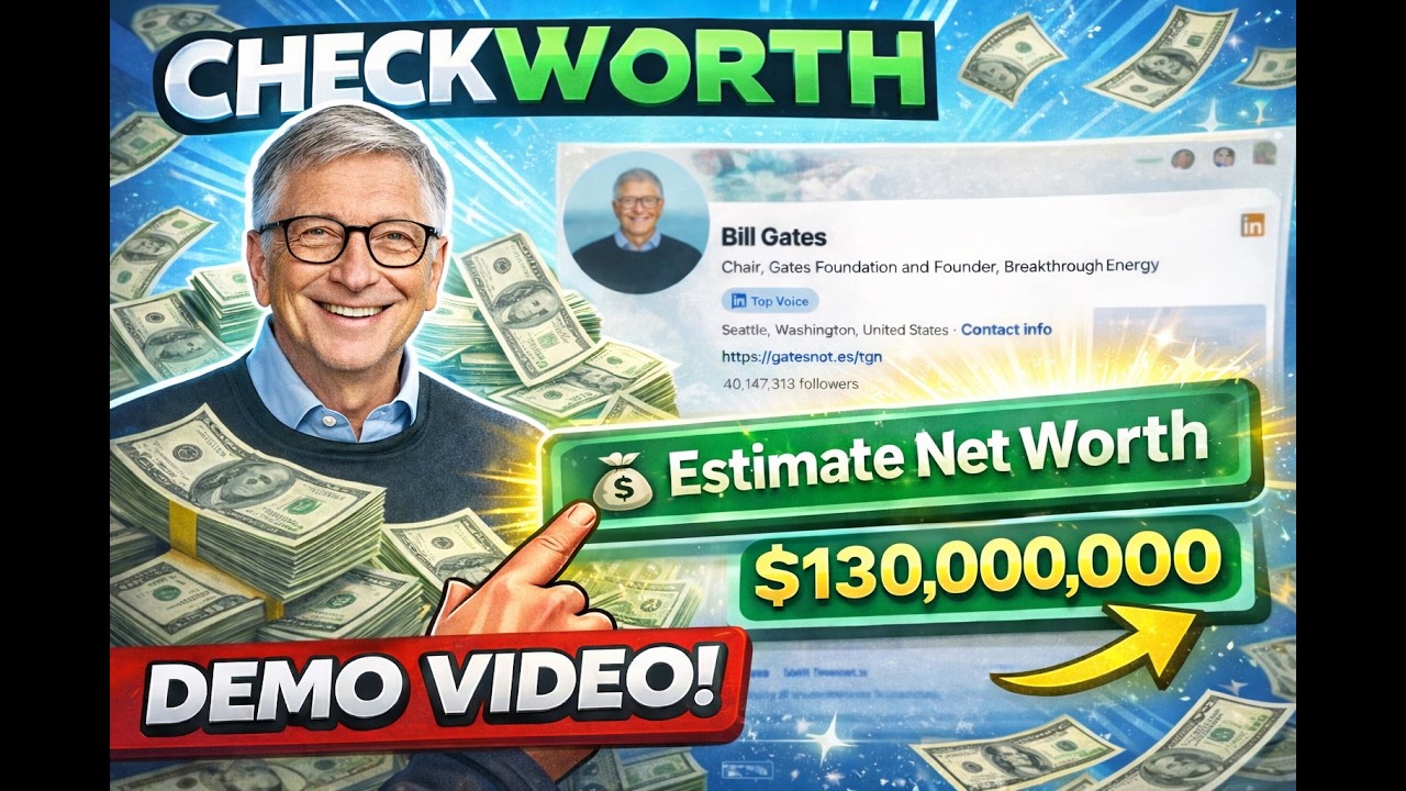 Estimate Anyone’s Net Worth on LinkedIn - CheckWorth Demo Chrome Extension
